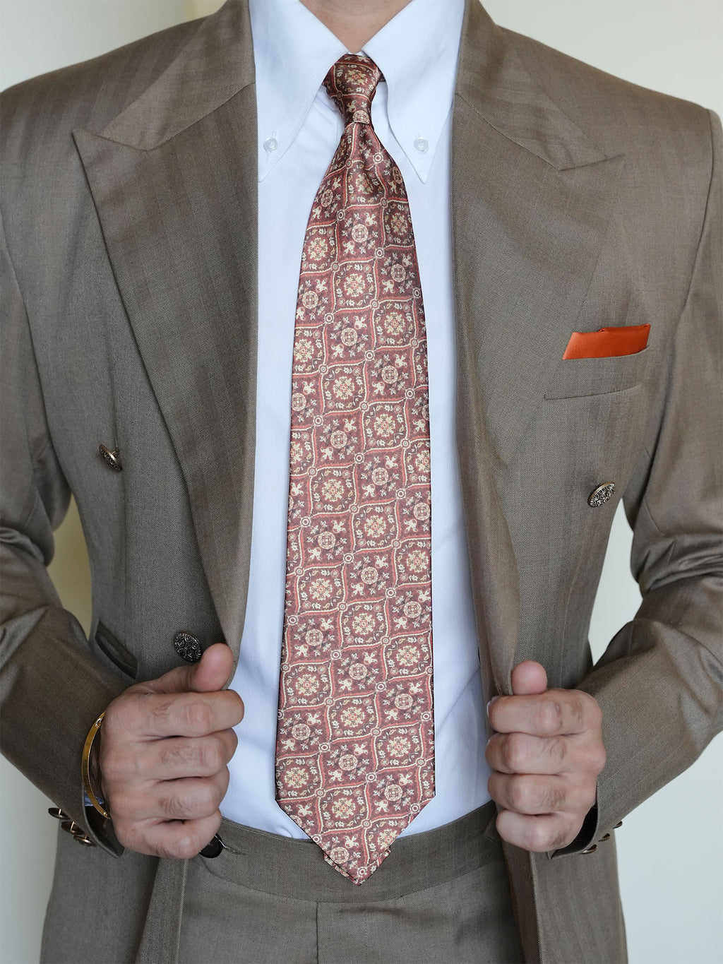 Gold Rustic Vintage Broad Tie Set – Warsan