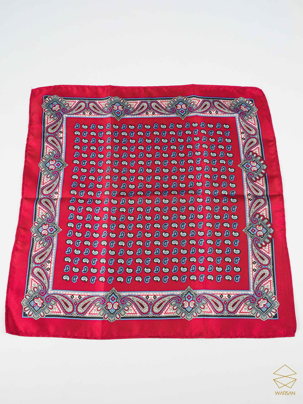 Pure Silk Red Print Pocket Squarei – Warsan
